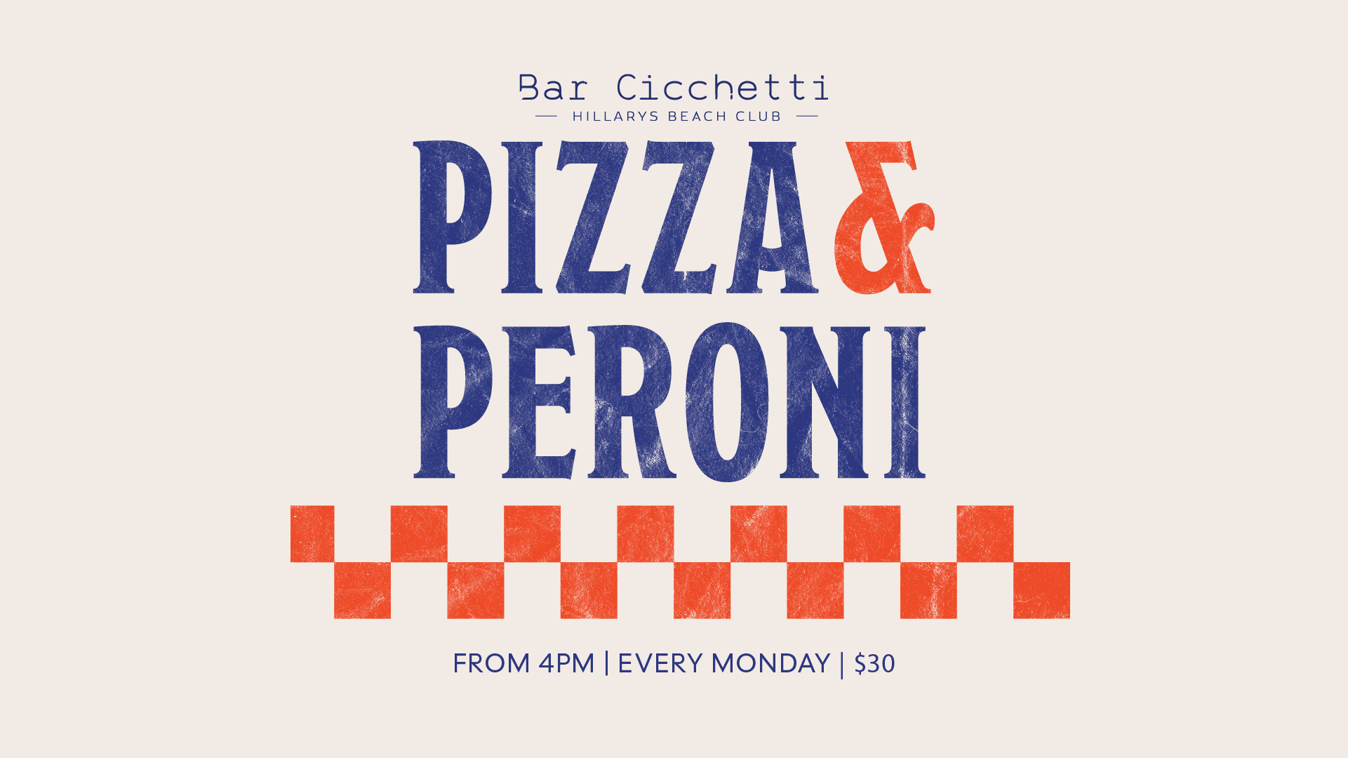 Pizza & Peroni · Hillarys Beach Club